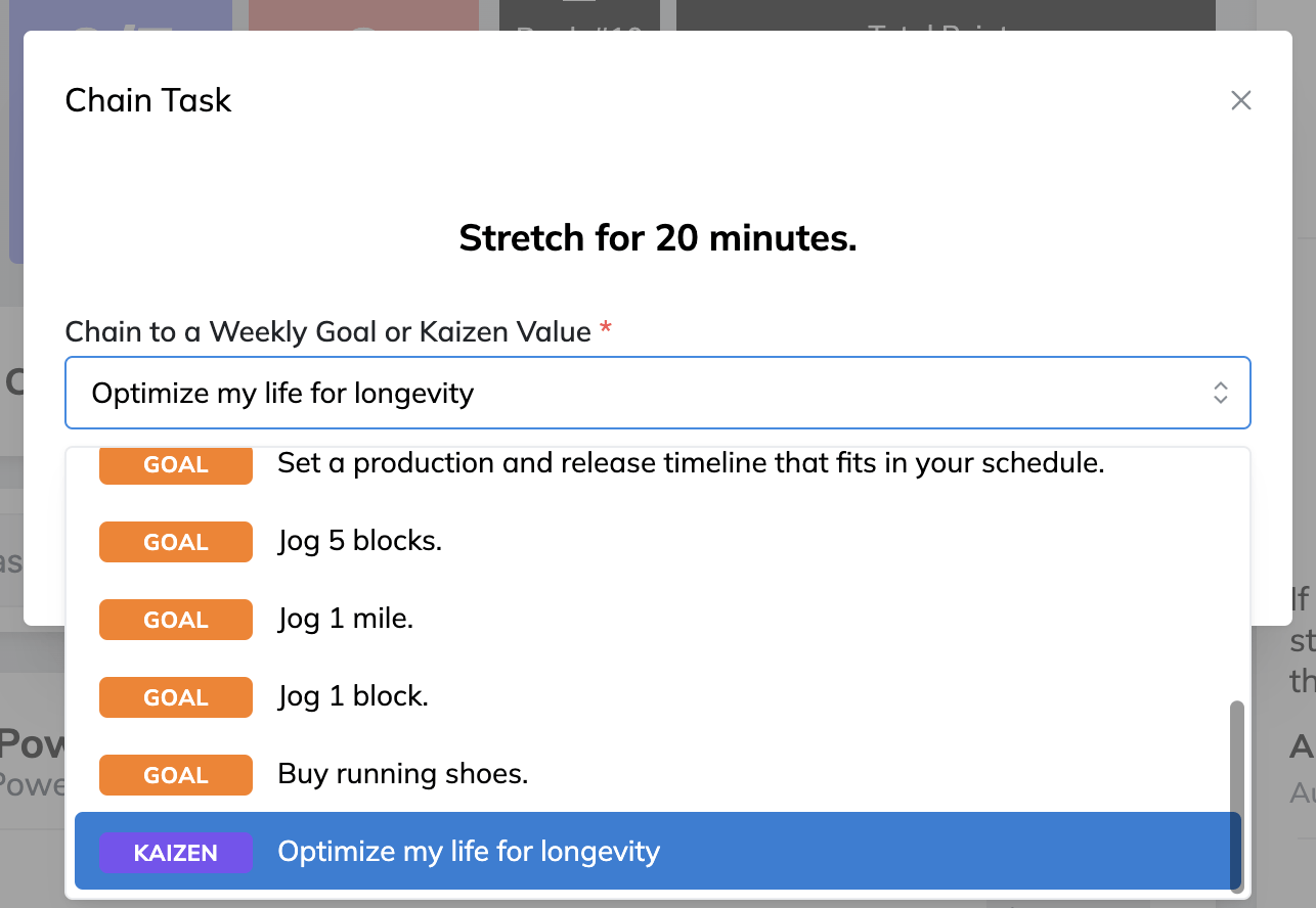 Chaining tasks to values.